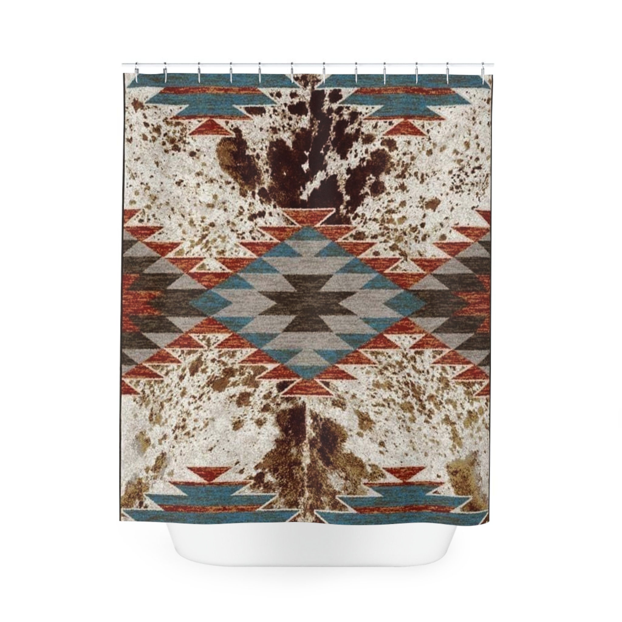 Western Cowhide Shower Curtain: Rustic Boho Decor Cowhide - Etsy