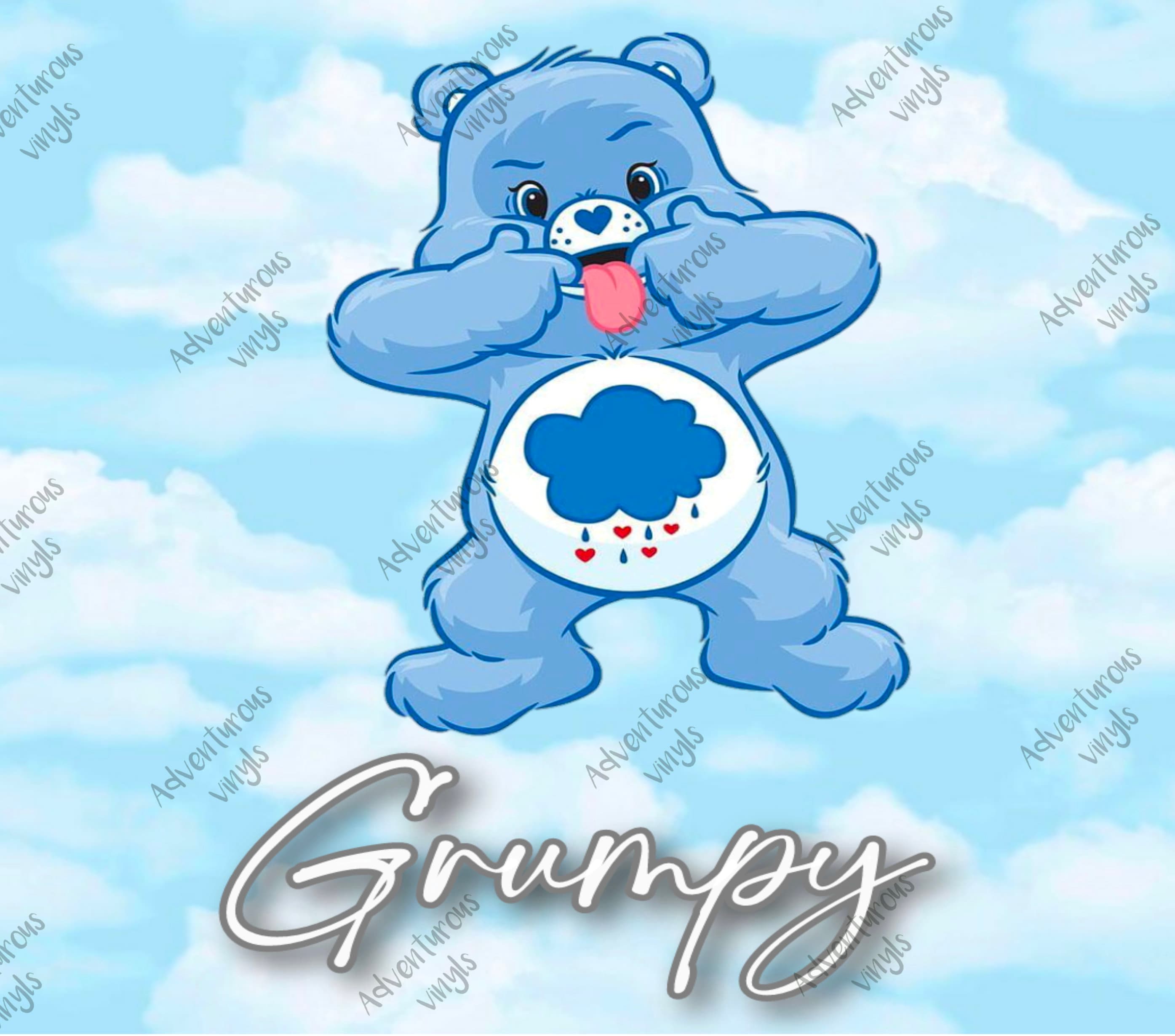 Grumpy Care Bear Tumbler Png | Care Bear Tumbler Wrap | Grumpy Bear Png ...