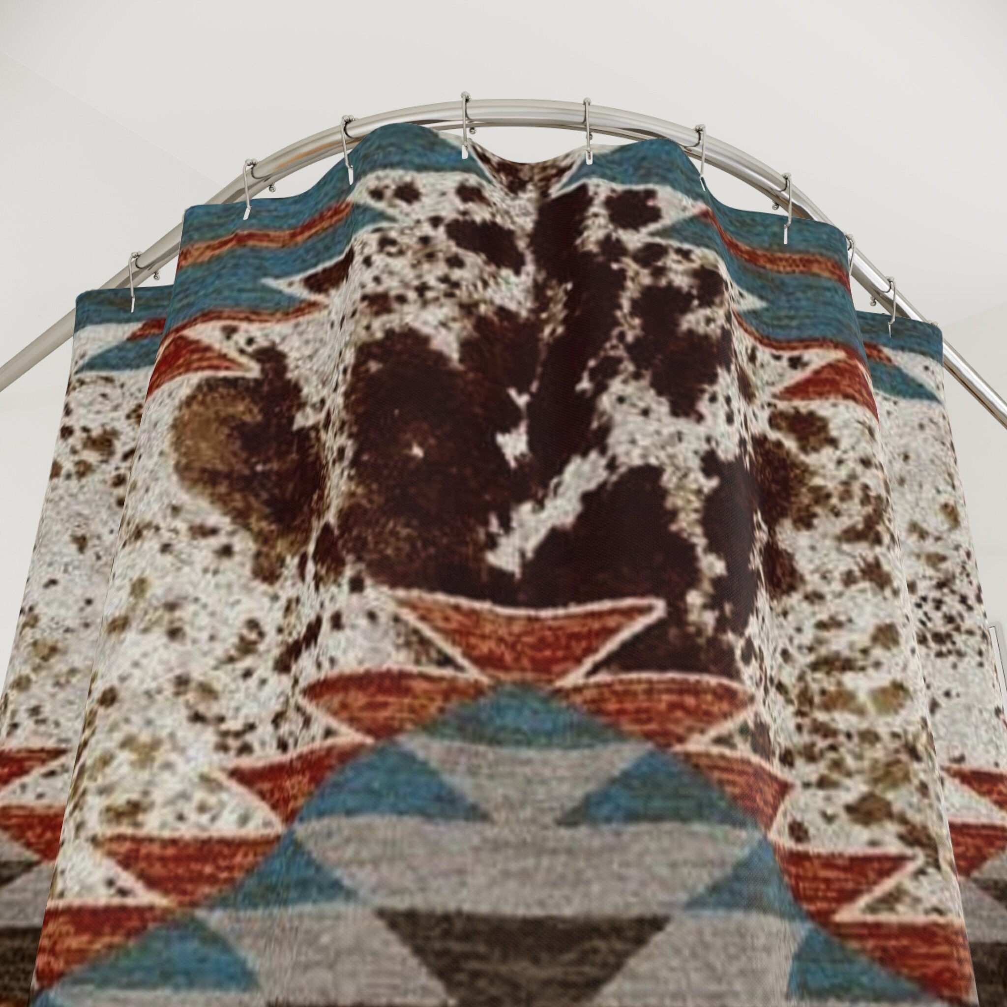 Western Cowhide Shower Curtain: Rustic Boho Decor Cowhide - Etsy