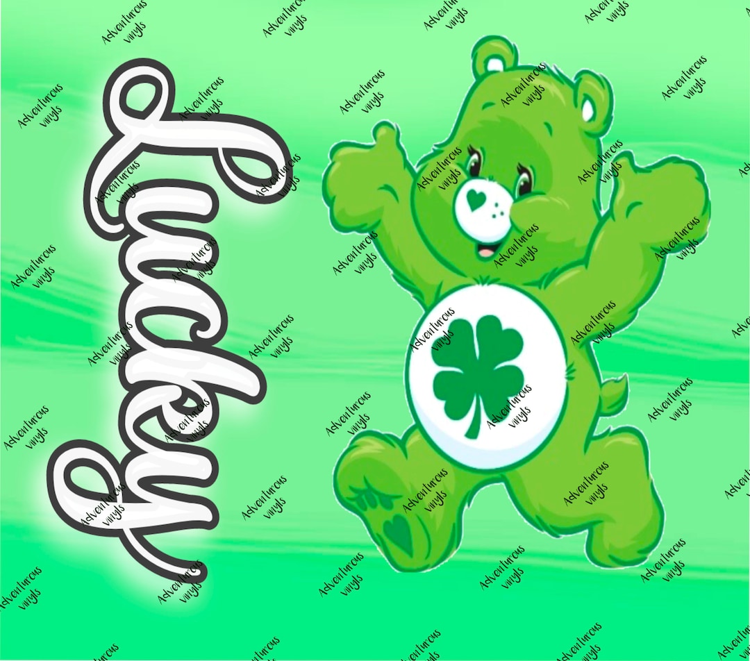 Luck Care Bear Tumbler Png Care Bear Tumbler Wrap Lucky Bear Png Wrap ...
