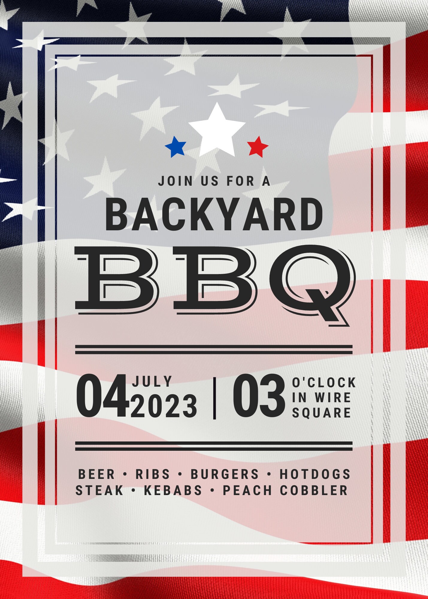 Backyard Barbecue Invite, Invitation, Summer Bbq, Canva Template ...