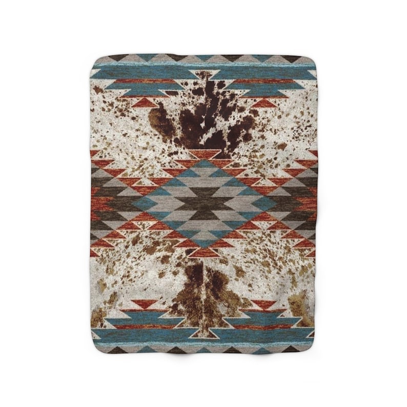 Western Cowhide Sherpa Blanket: Cozy and Stylish Cowhide - Etsy