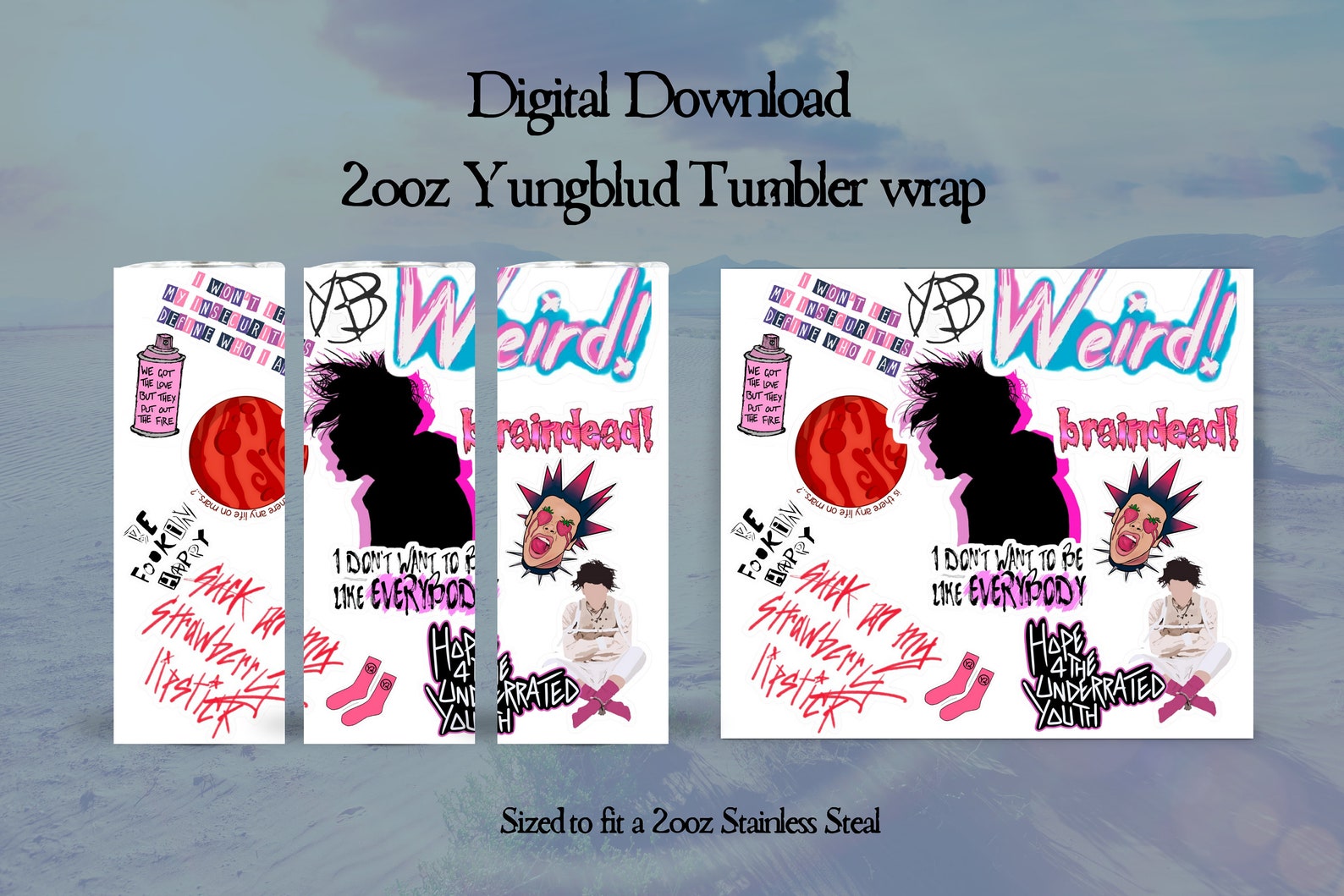 Digital Download Yungblud Tumbler Wrap Punk Rock Tumbler Png - Etsy