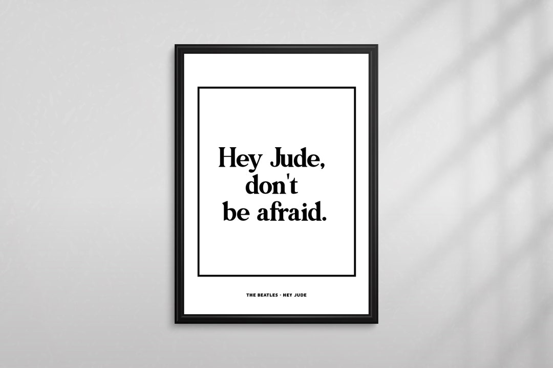 The Beatles | Hey Jude | A4 Lyric Print | Unframed - Etsy