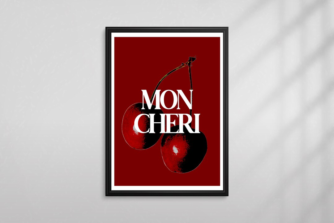 MON CHERI Red Home Print Modern Home Prints Cool Prints A4 Cherry ...