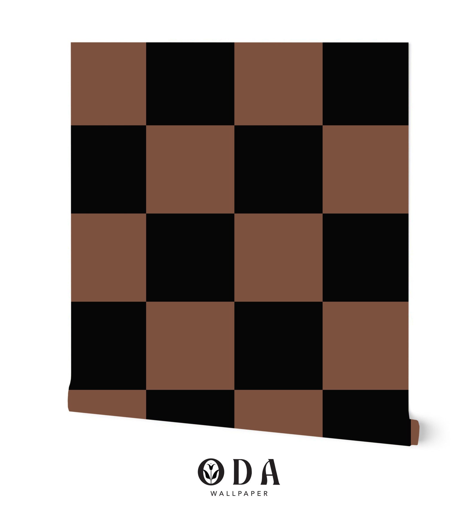 Black and Brown Checkered Wallpaper / Peel and Stick / Traditional ...
