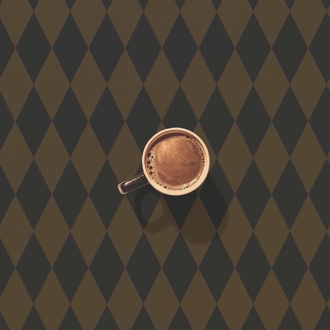 Checkered Diamond Wallpaper in Brown and Dark Gray Black / Peel and ...