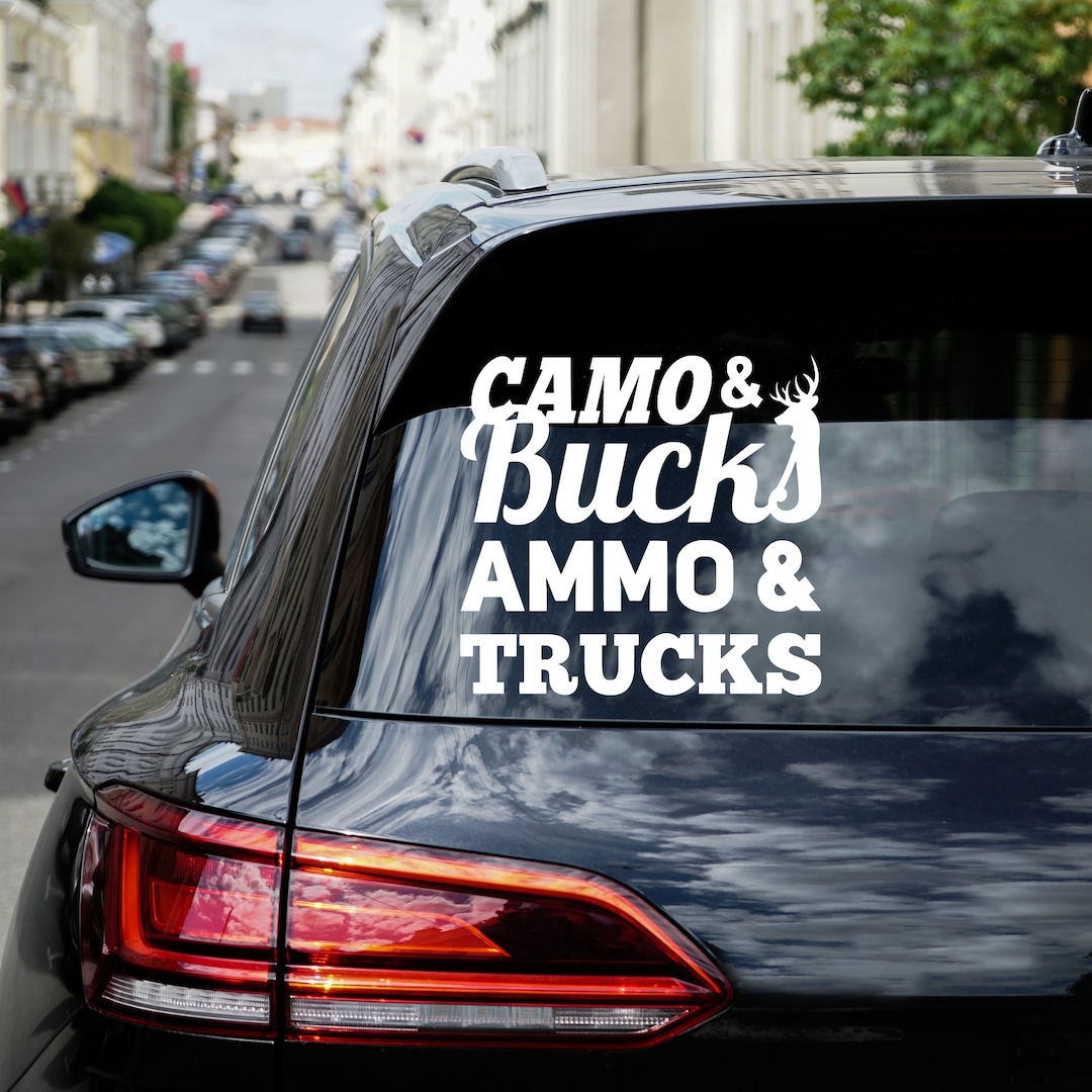 Camo Bucks Ammo & Trucks Decal/ Car Decal Window Bumper Sticker Tumbler ...