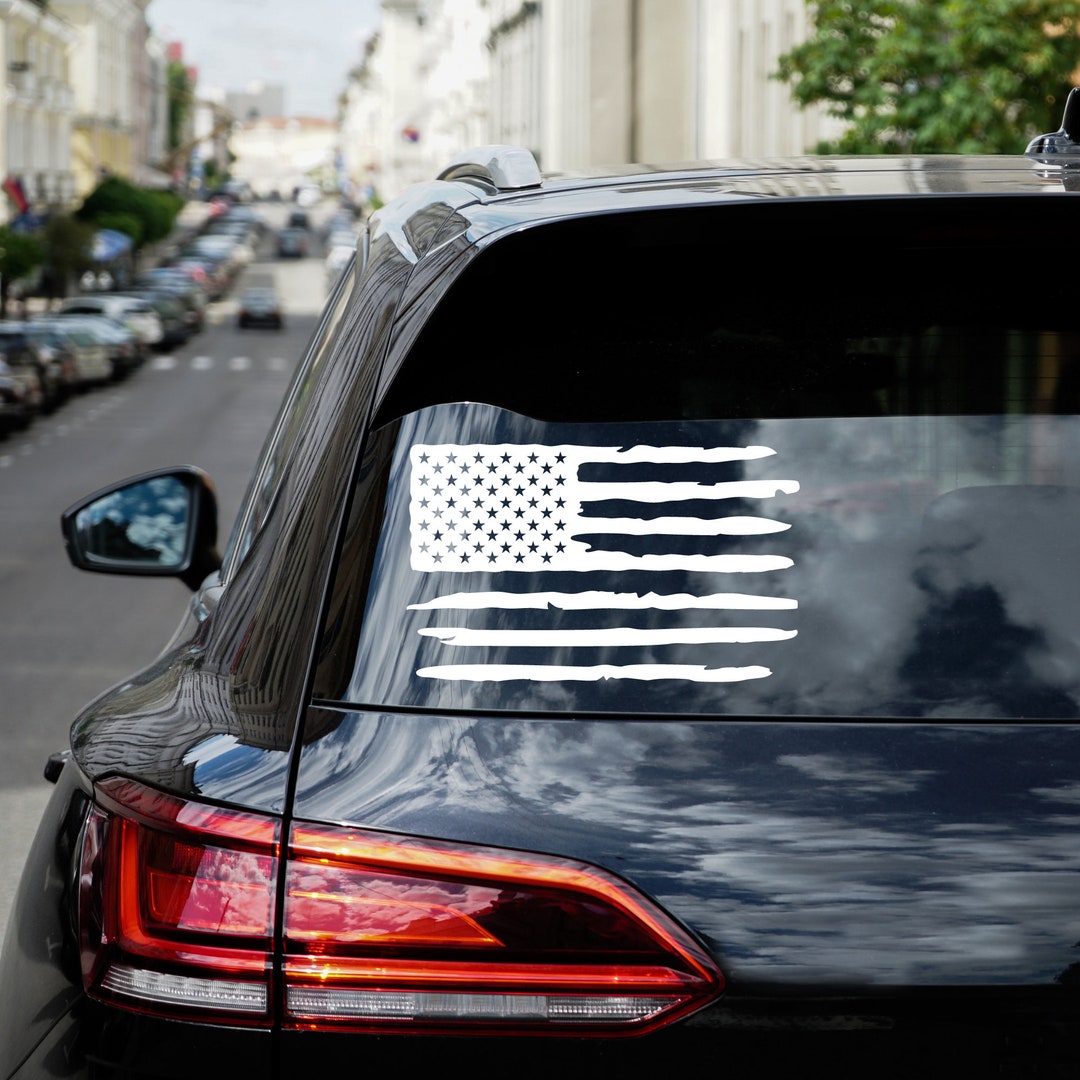 American Flag Destressed Decal/ American Flag Decal/ Flag Car Decal ...
