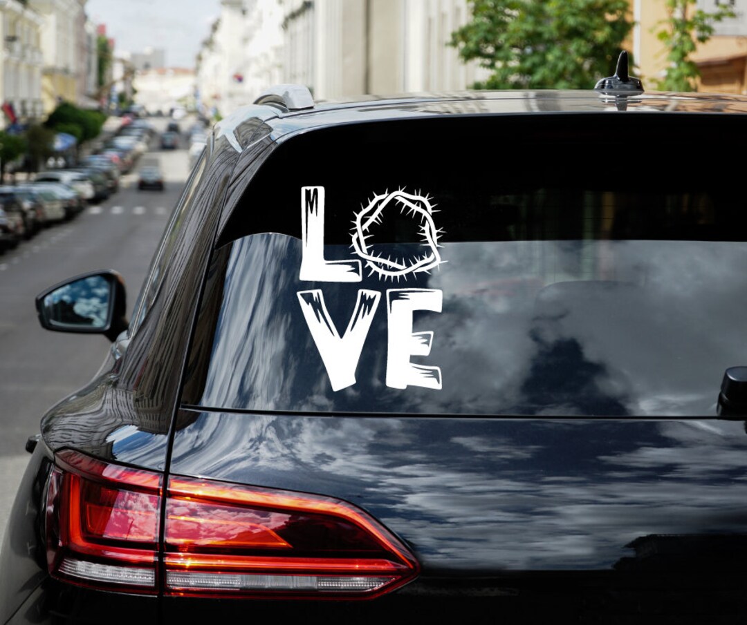 LOVE Crown of Thorns Vinyl Decal: Car, Tumbler, Laptop - Etsy