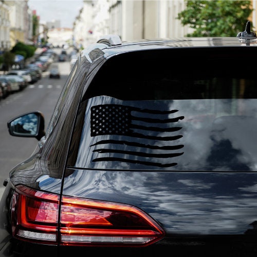 American Flag Wavy Decal/ Car Decal Window Bumper Sticker Tumbler Decal ...