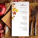 Printable Thanksgiving Menu, Editable Word Document, 9x4 Instant ...