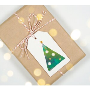 Printable Christmas Tags, Holiday, Abstract Christmas Trees, Festive ...