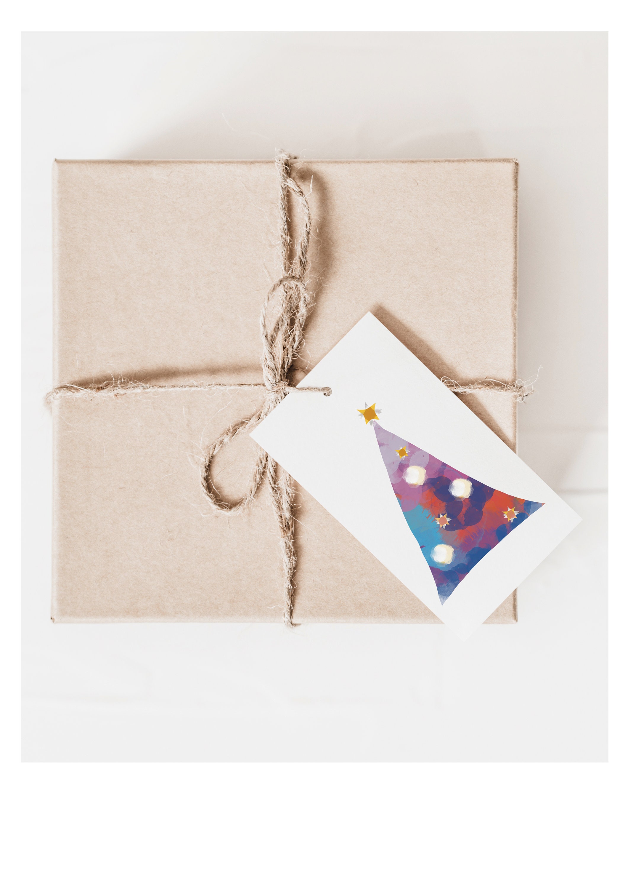 Printable Christmas Tags, Holiday, Abstract Christmas Trees, Festive ...