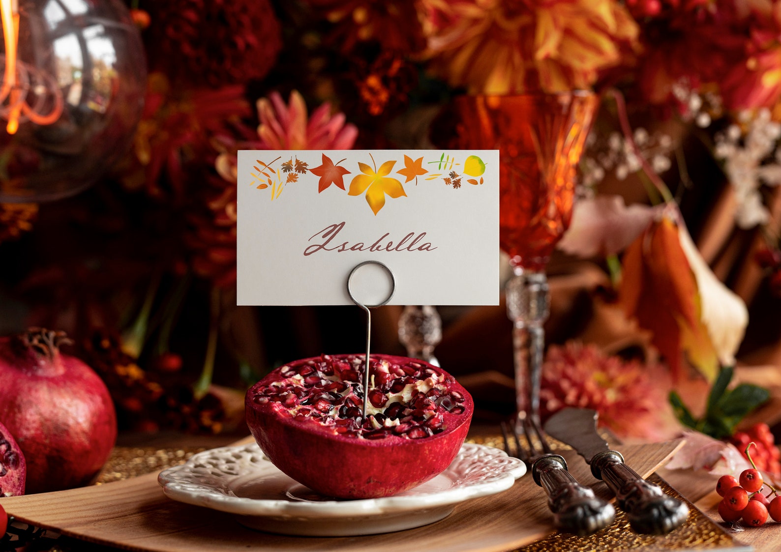 Printable Thanksgiving Seat Card, Fall Foldable Tent Table Name Seat ...