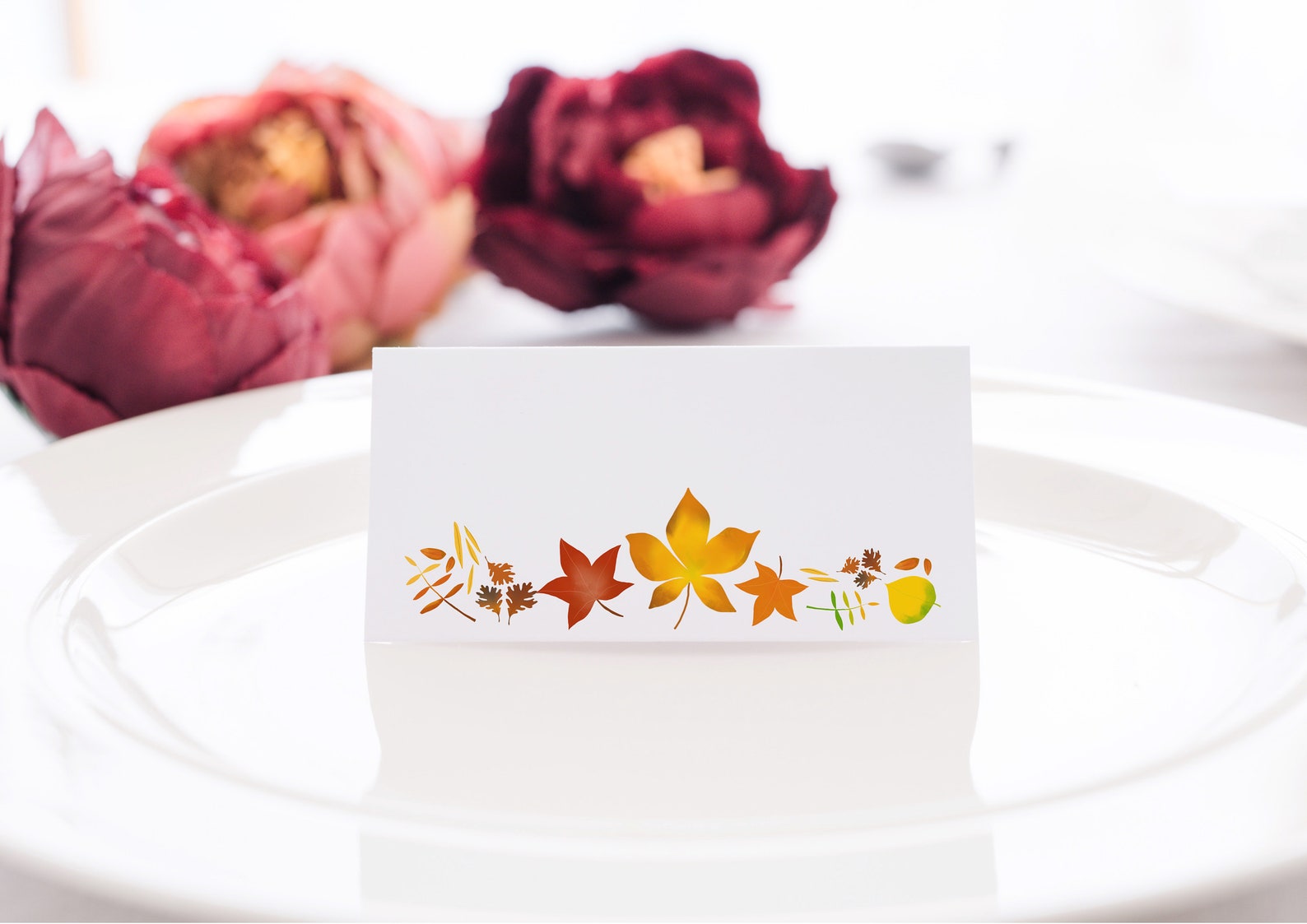 Printable Thanksgiving Seat Card, Fall Foldable Tent Table Name Seat ...