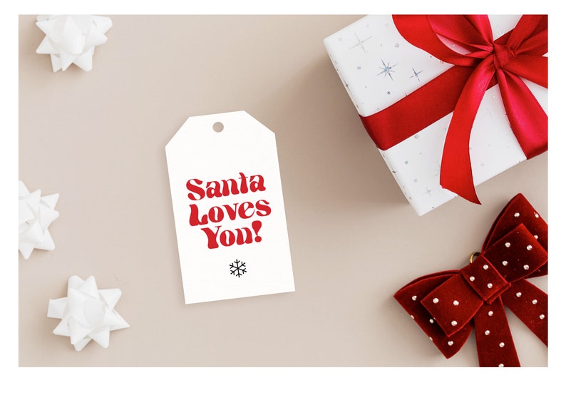 Printable Sexy Santa Christmas Tags, Secret Santa Sexy Instant Download ...