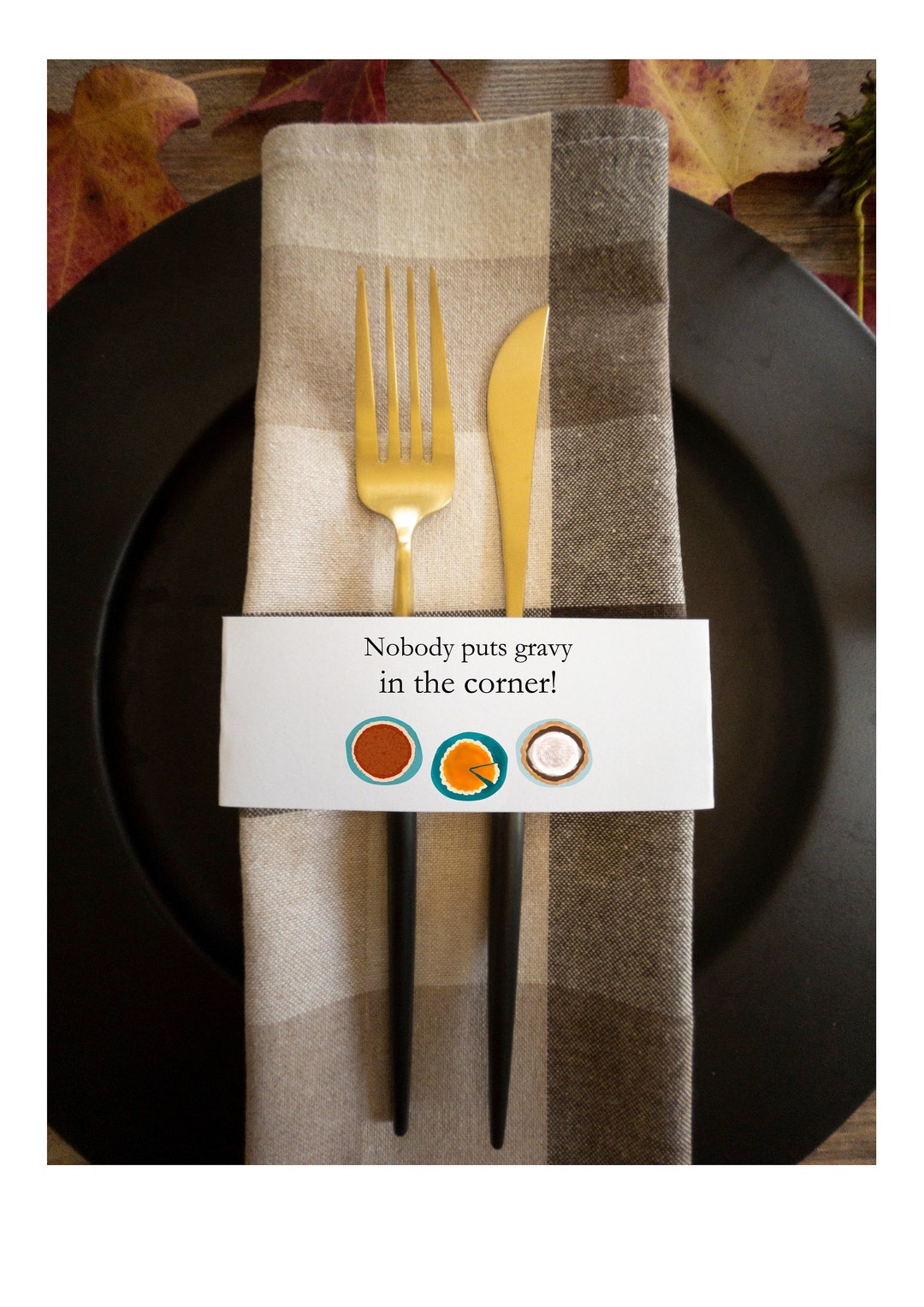 Printable Thanksgiving Napkin Ring, Friendsgiving Belly Band, Autumn ...