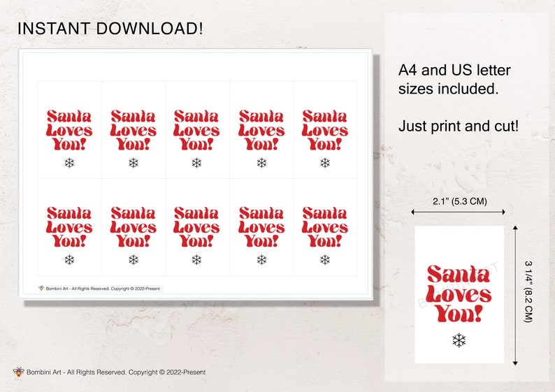 Printable Sexy Santa Christmas Tags, Secret Santa Sexy Instant Download ...