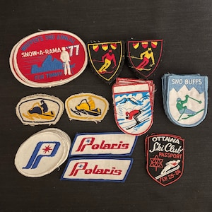 Vintage Embroidered PATCHES Skiing Hat Jacket Old School NOS Ski ...