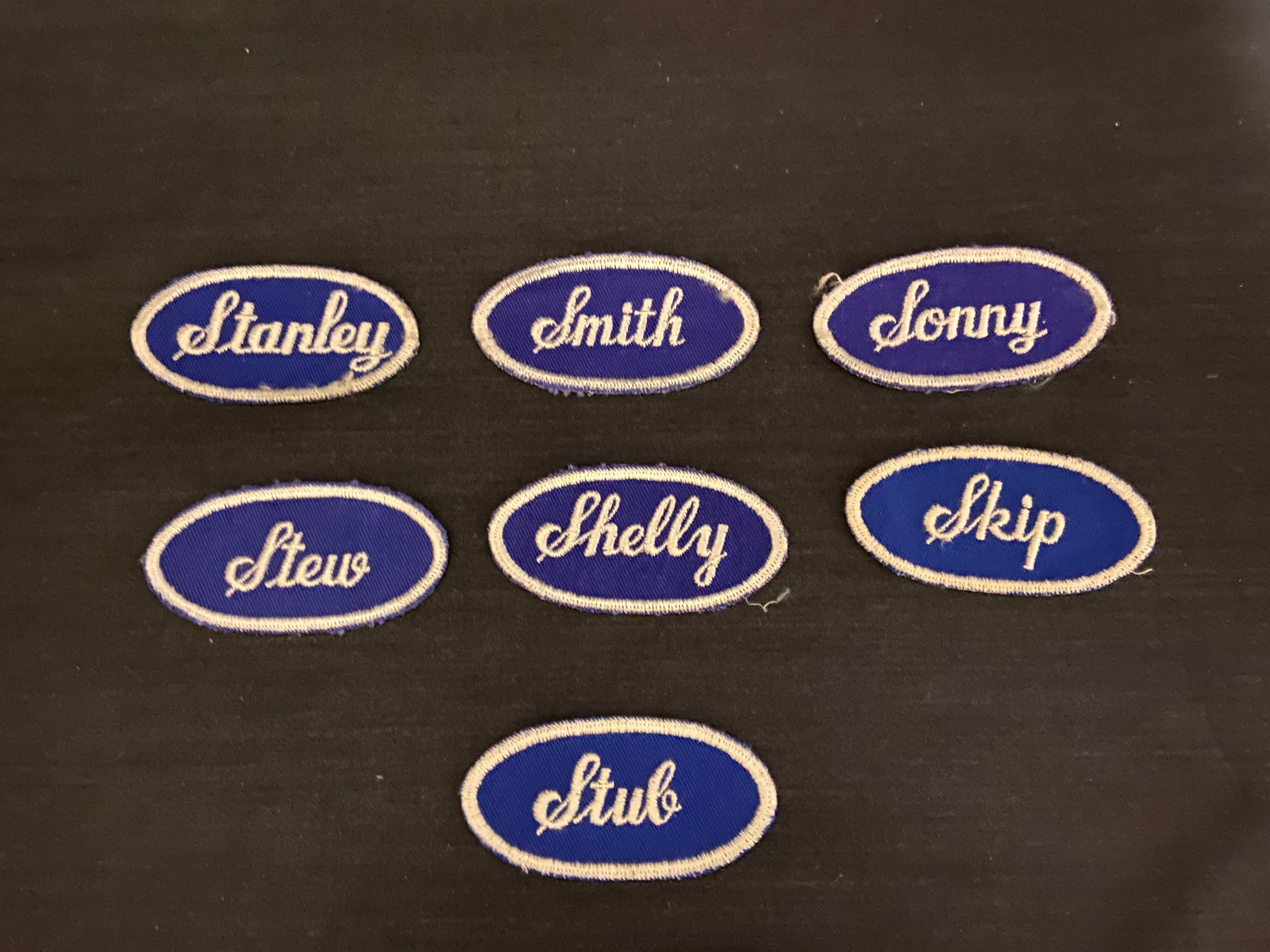 Vintage Blue Oval Uniform Name Patches Names - PICK ONE PATCH ...