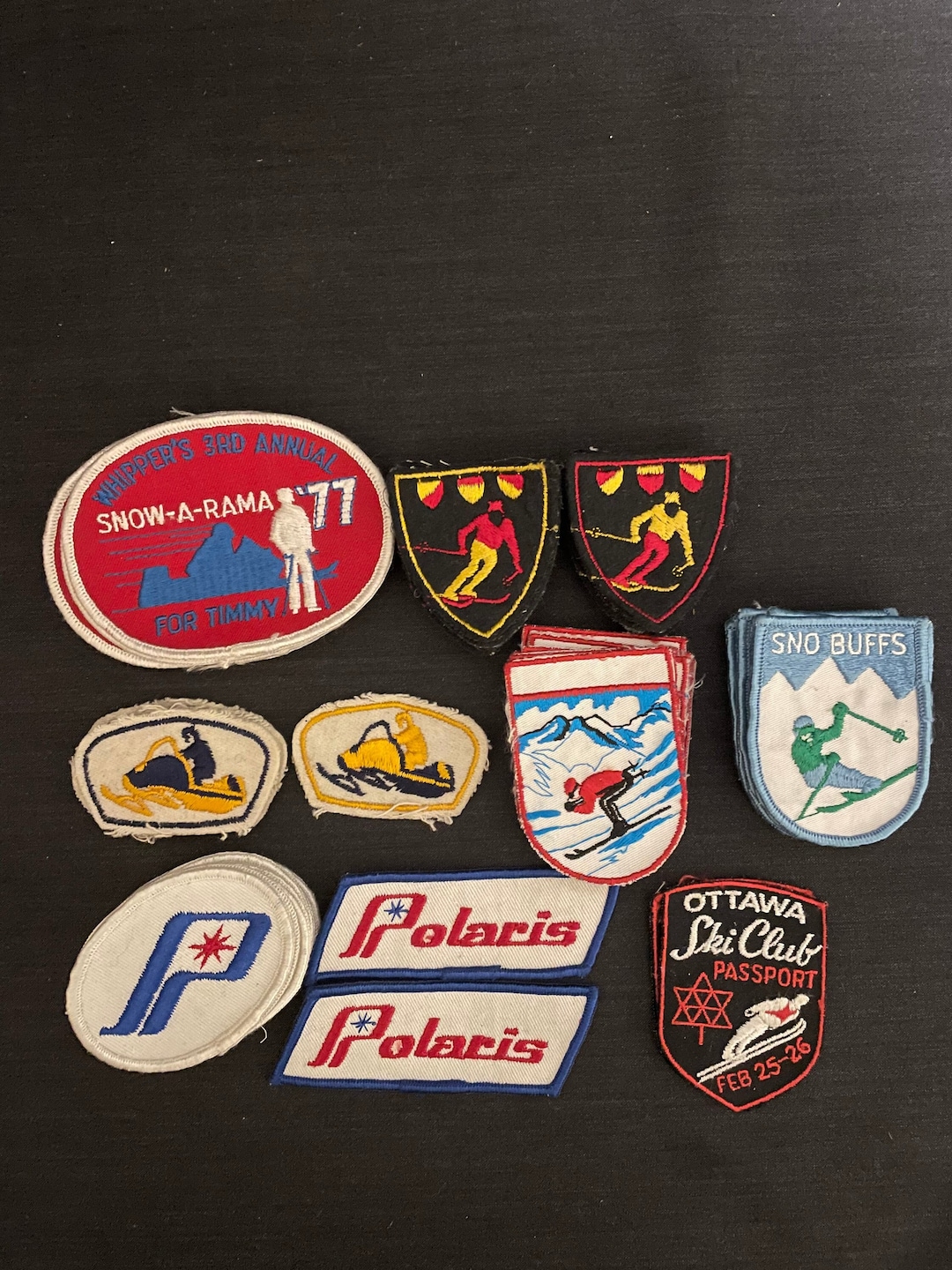 Vintage Skiing Embroidered PATCHES Hat Jacket Old School NOS Ski Polaris Holiday Mountain Snow ...