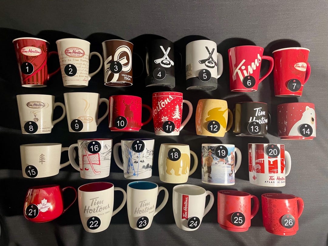 Vintage TIM HORTONS Mugs Coffee Canada Limited Edition Anniversary Maple Leaf - Etsy