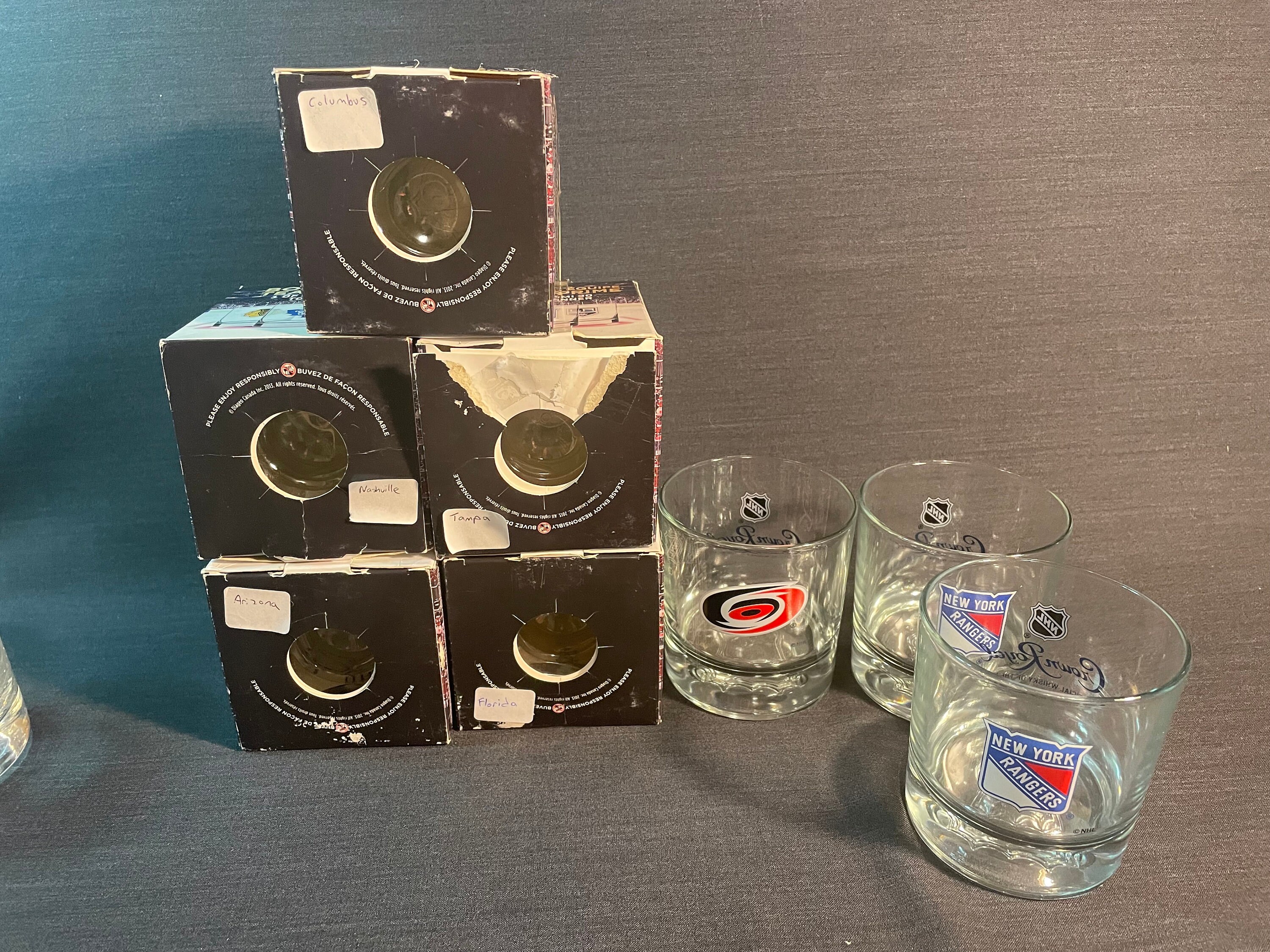 Vintage NHL NBA CFL Crown Royal Smirnoff Glasses Tumbler Cocktail ...