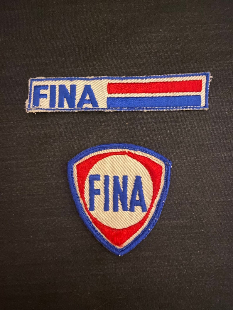 Vintage Fina Oil Gas Pump Petroliana Embroidered PATCH Car Race Auto ...