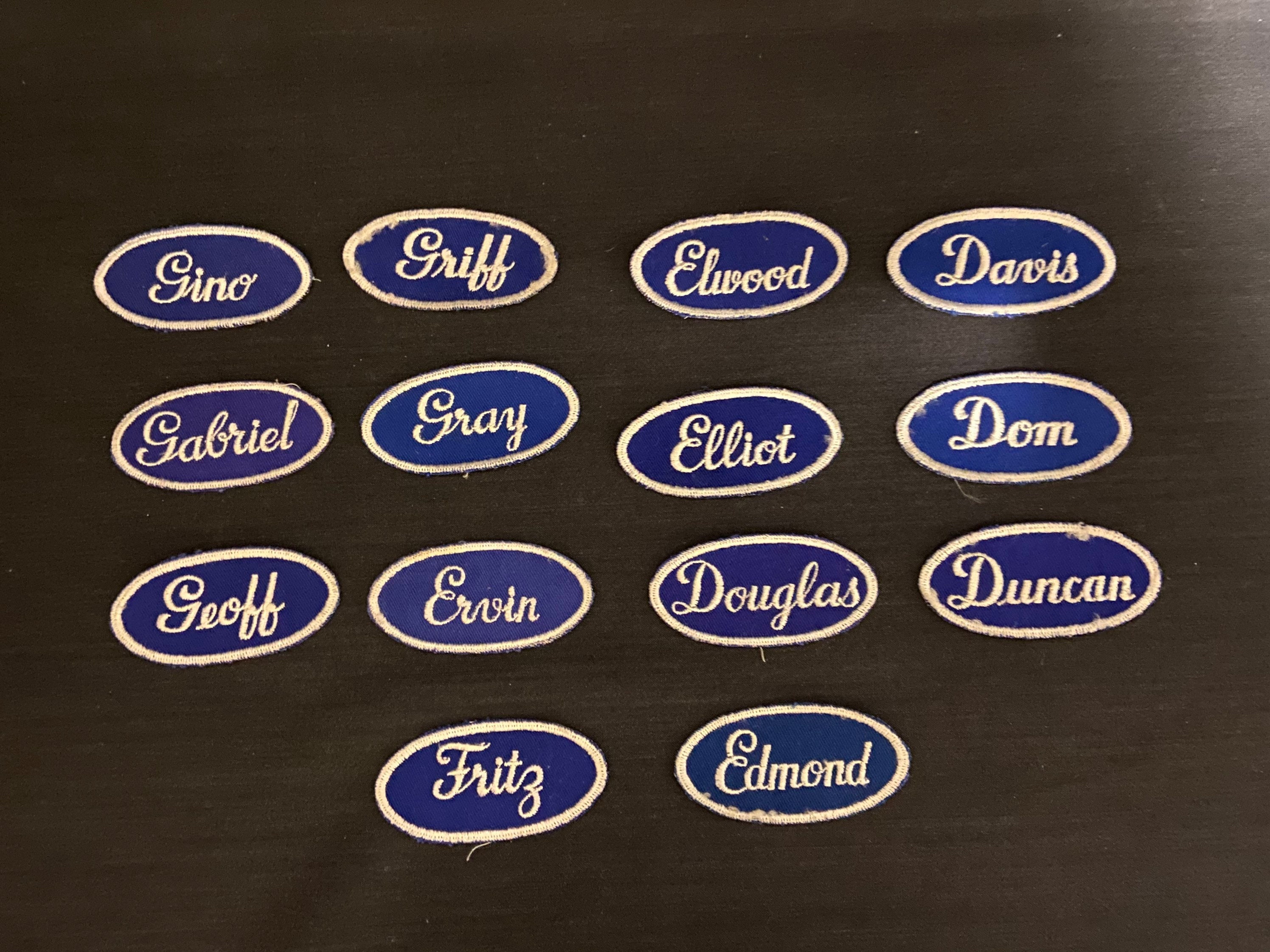 Vintage Blue Oval Uniform Name Patches Names - PICK ONE PATCH ...