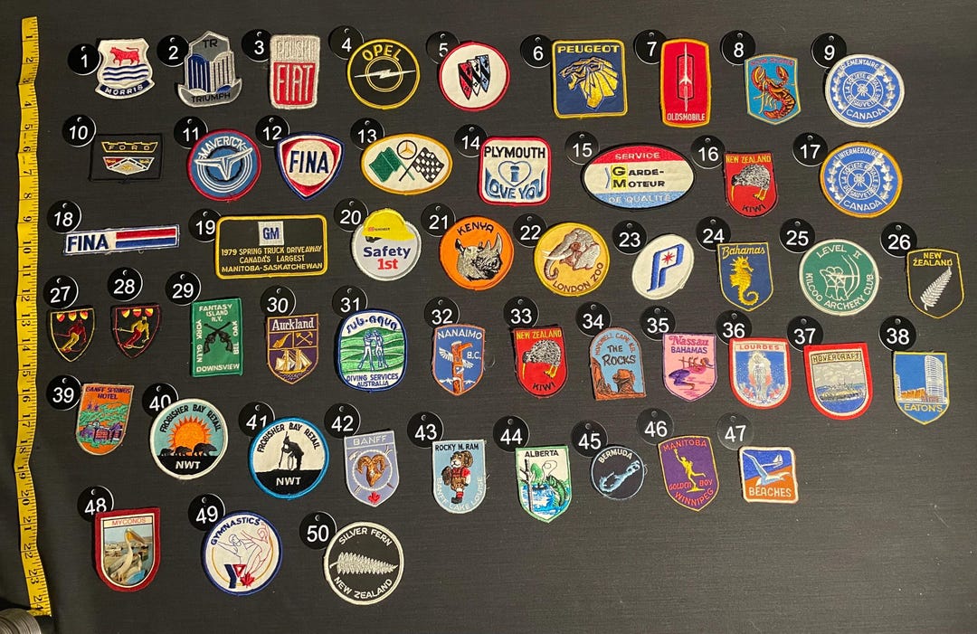 Vintage Embroidered PATCHES Skiing Hat Jacket Old School NOS Ski ...