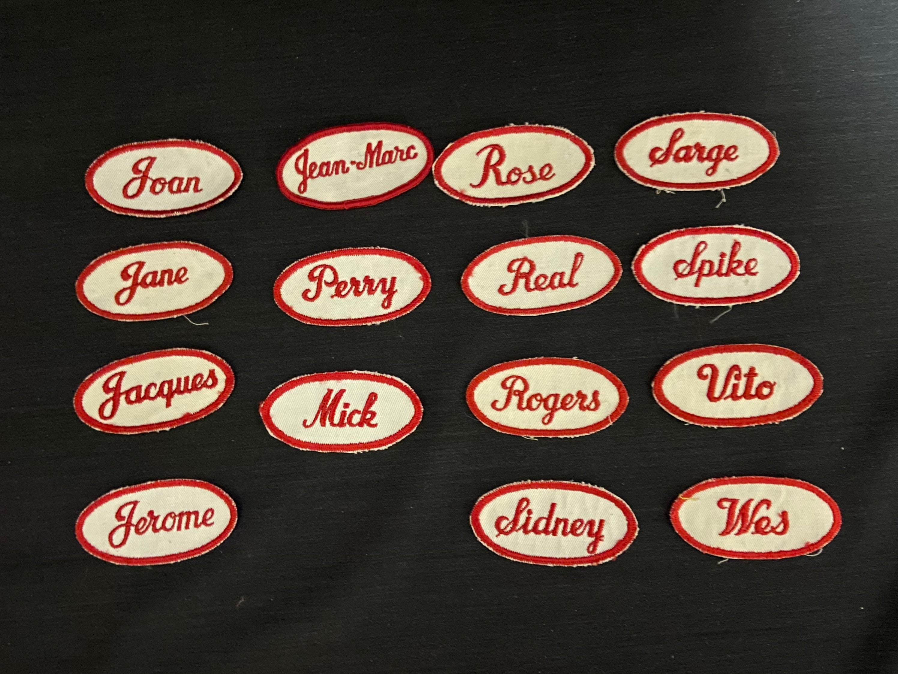 Vintage RED Oval Uniform Name Patches Names - PICK One PATCH ...