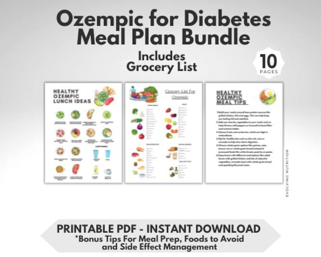 Ozempic Meal Plan Bundle Printable for Weight Loss Meal Planning With ...