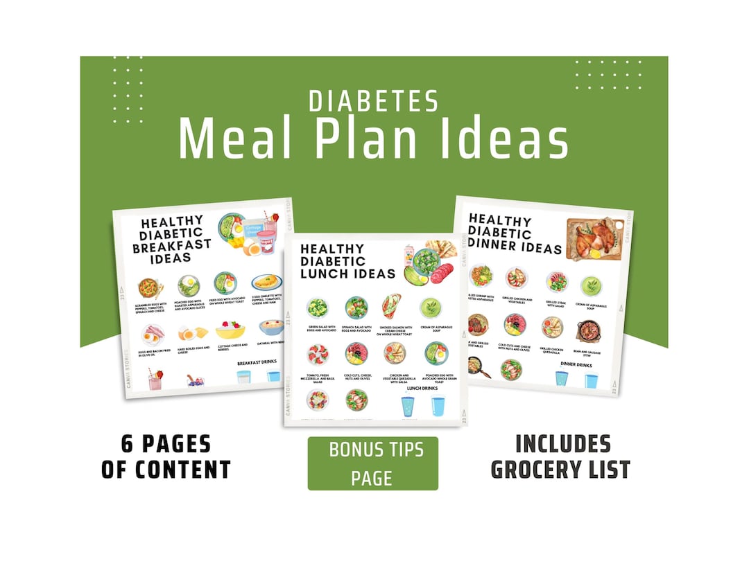 Diabetic Meal Plan Printable Handout for Healthy Diabetic Meals Instant ...