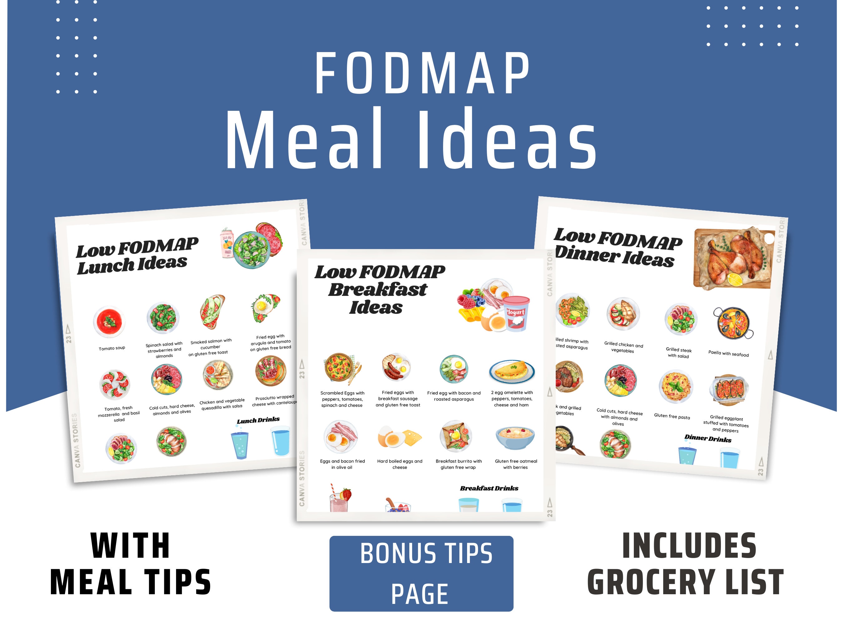 FODMAP Meal Plan Printable Handout for Healthy Low FODMAP Meals Instant ...