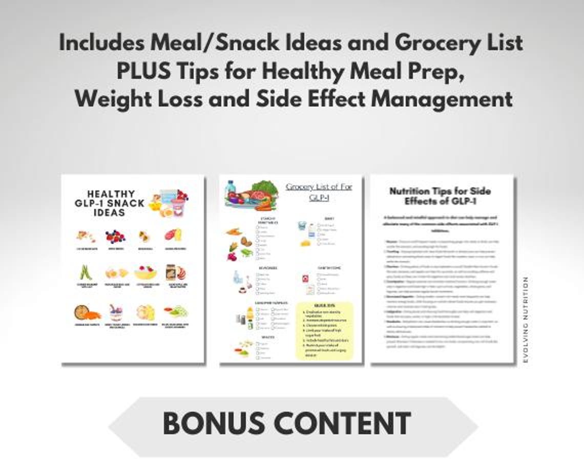 GLP-1 Meal Plan Printable for Diabetes/weight Loss Meal Planning With ...