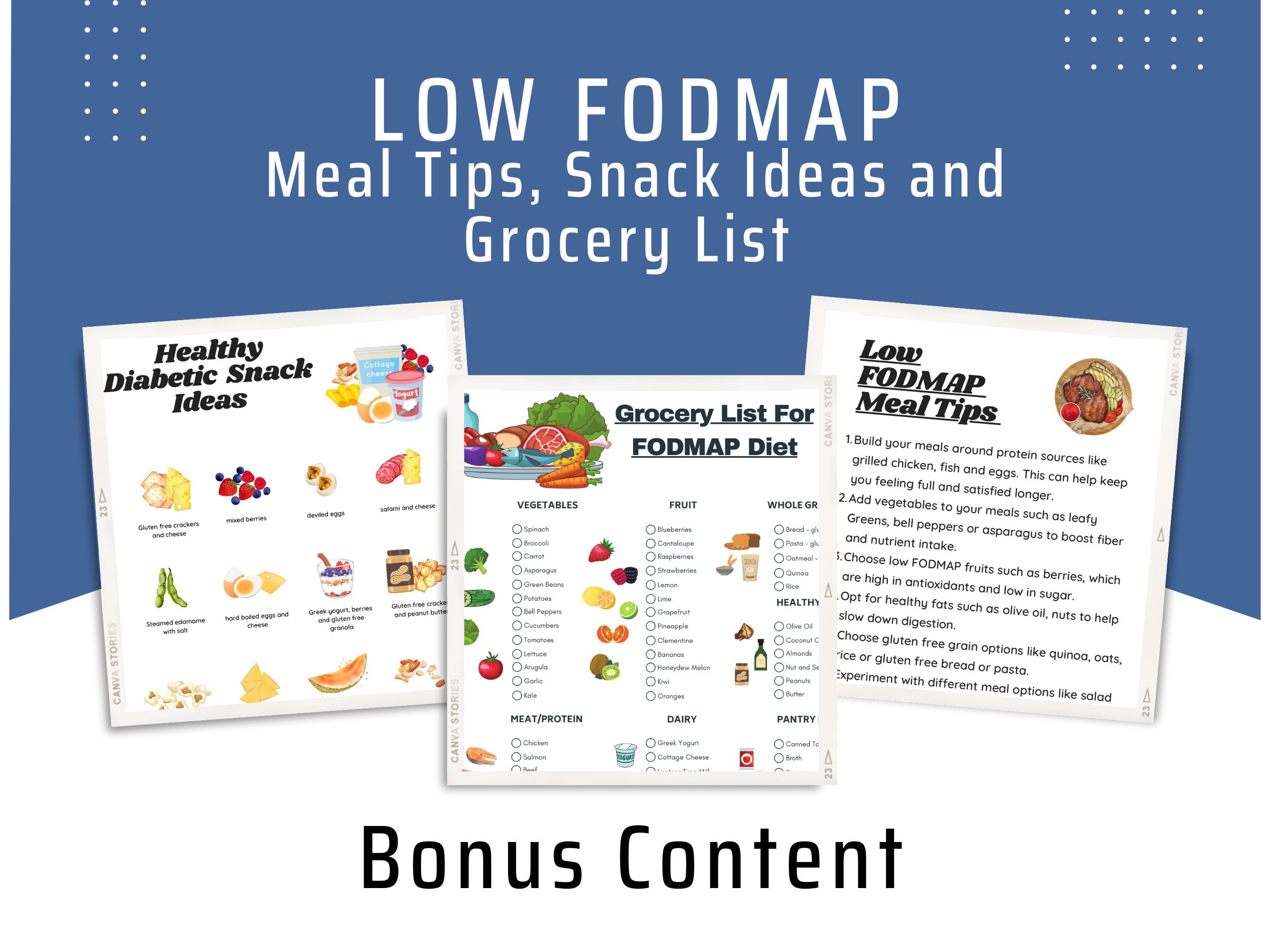 FODMAP Meal Plan Printable Handout for Healthy Low FODMAP Meals Instant ...