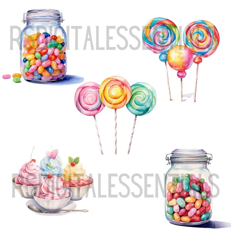 Pastel Sweet Treats Clipart Bundle/cotton Candy-ice Cream-donuts ...