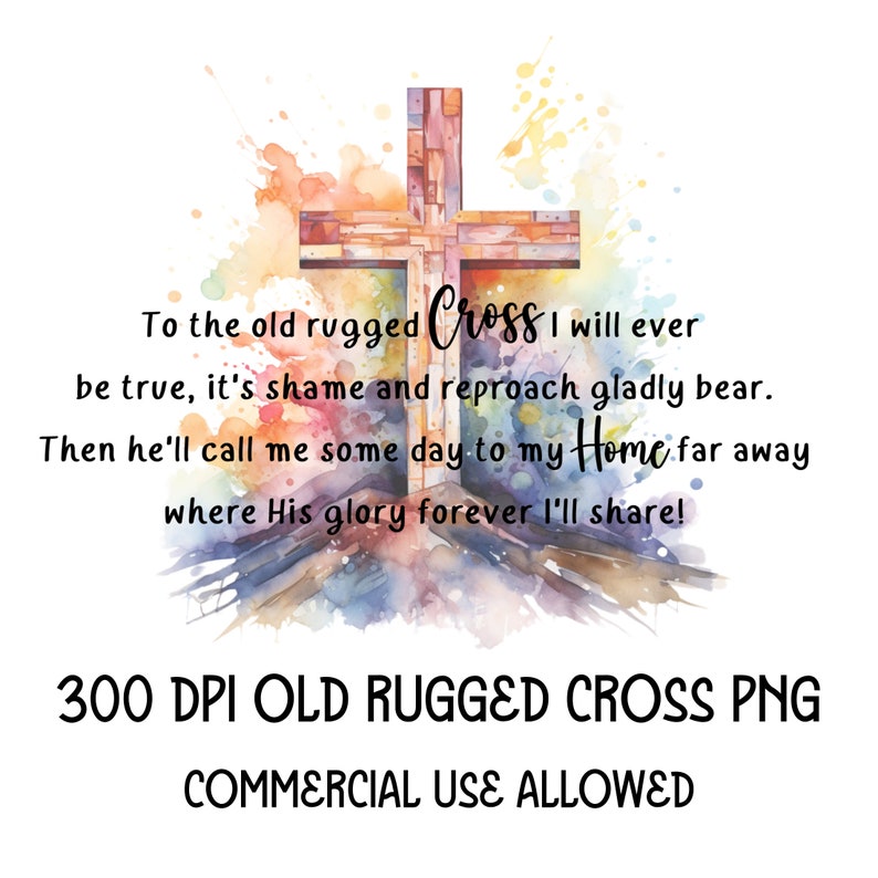 Old Rugged Cross PNG Clipart/cross Graphics Sublimation/religious ...