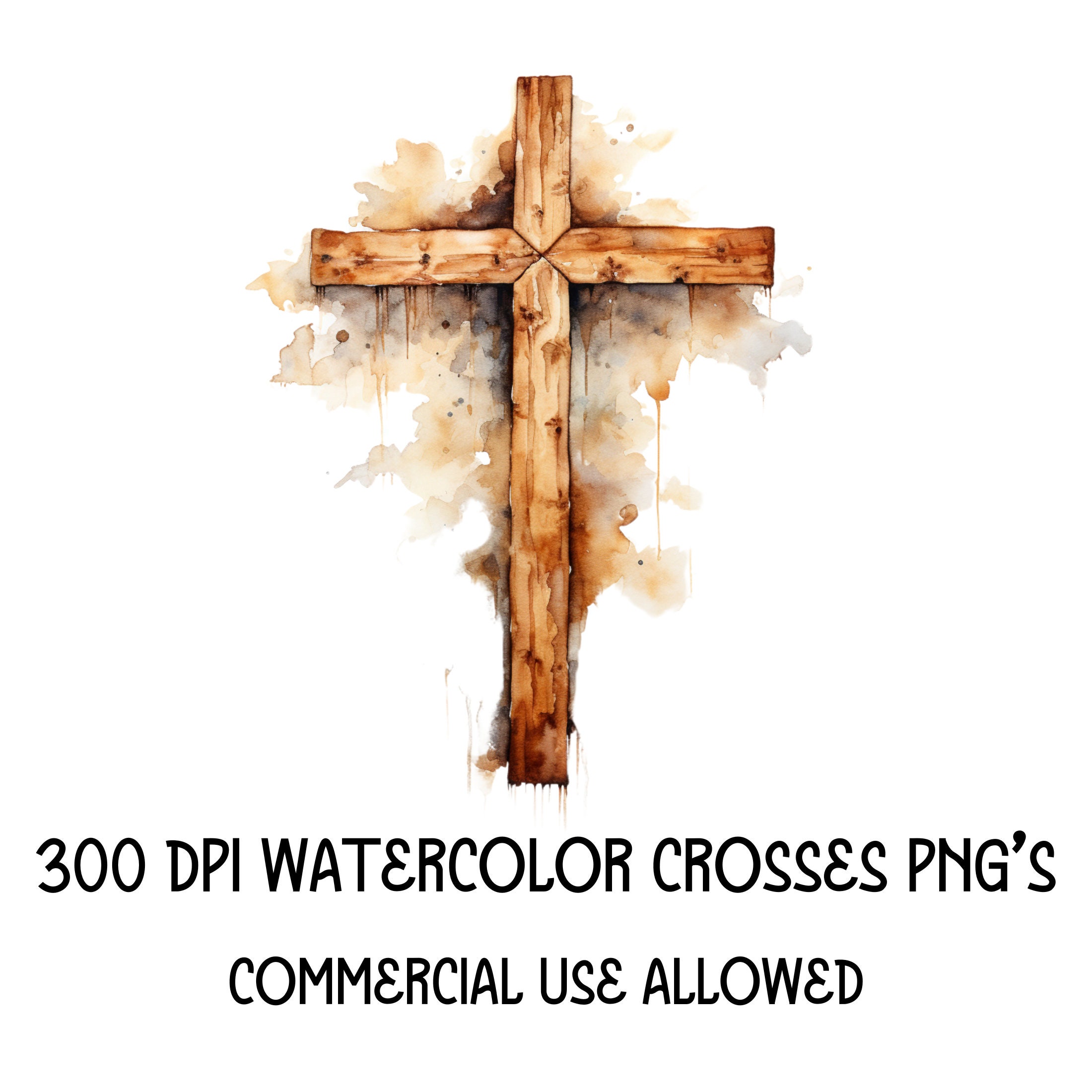 Watercolor Wooden Crosses Clipart/cross Graphics/cross Sublimation ...