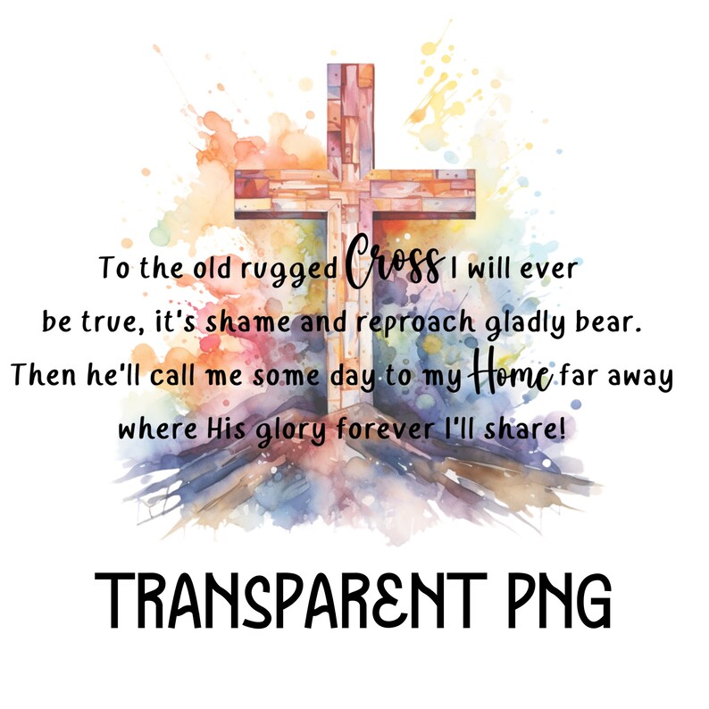Old Rugged Cross PNG Clipart/cross Graphics Sublimation/religious ...