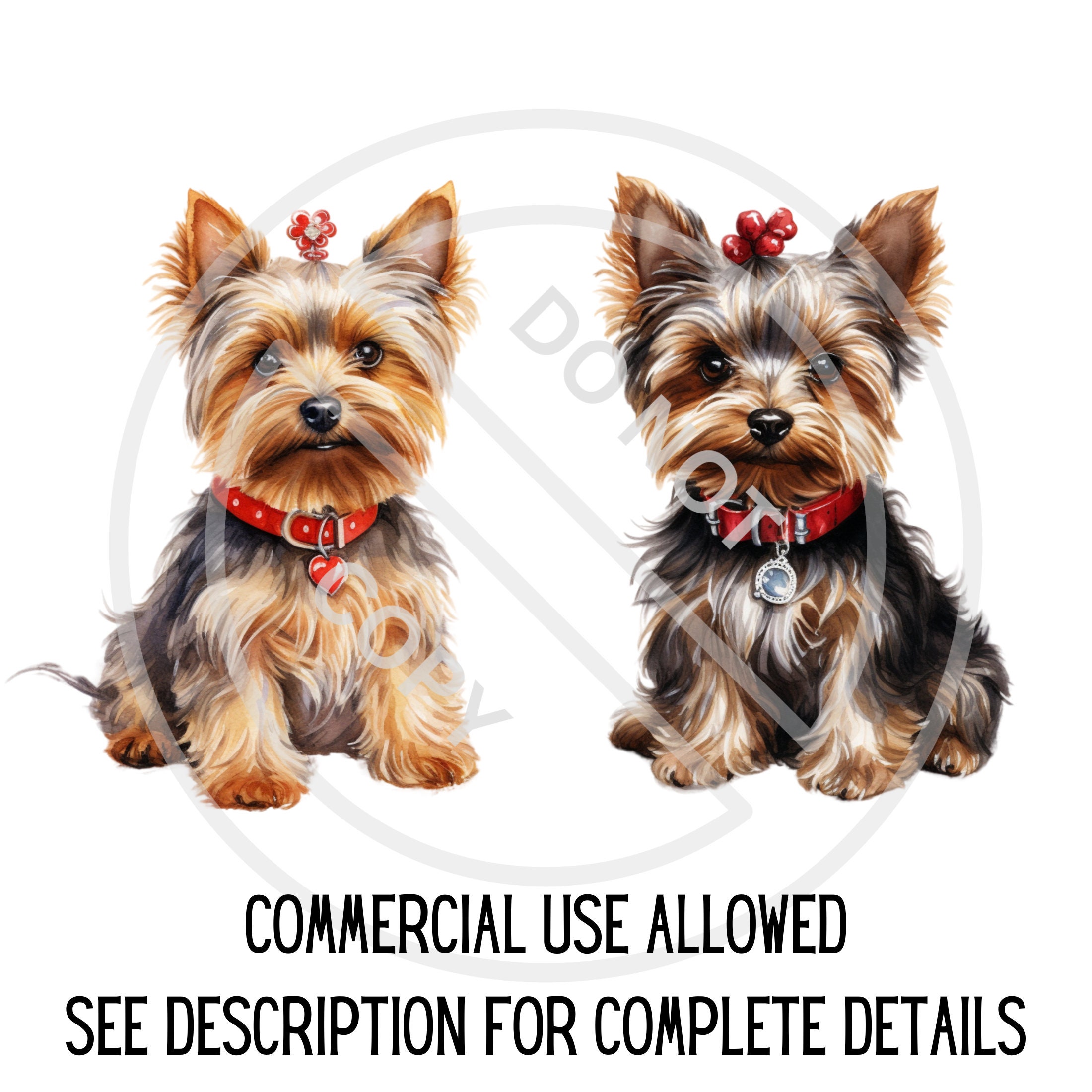 Yorkshire Terrier Clipart Bundle/instant Download 25 Png's/yorkie Lover Graphics/yorkie ...