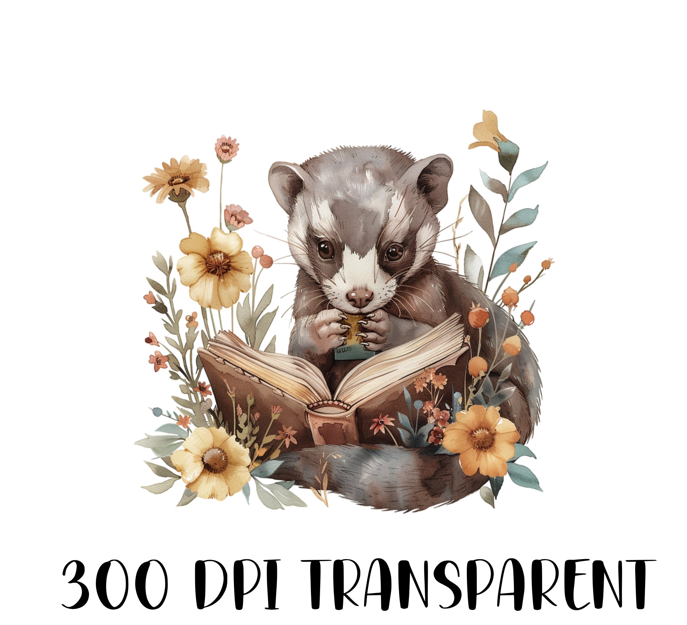 Ferret Reading Book Png/ferret Sublimation/ferret Lovers Clipart Png ...