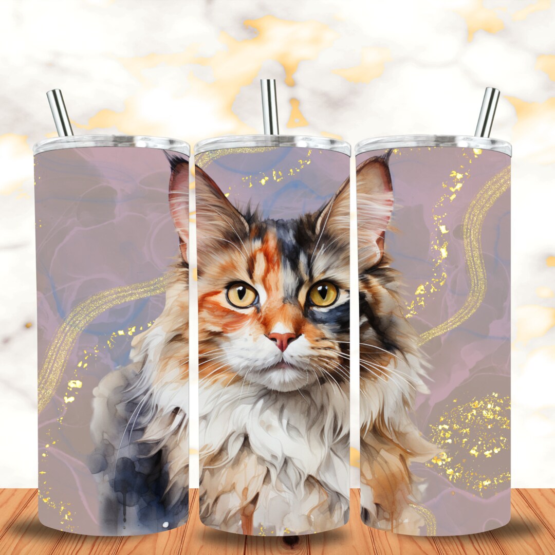 Maine Coon Cat Wrap/tortiseshell Maine Coon Tumbler Wrap/cat Tumbler ...