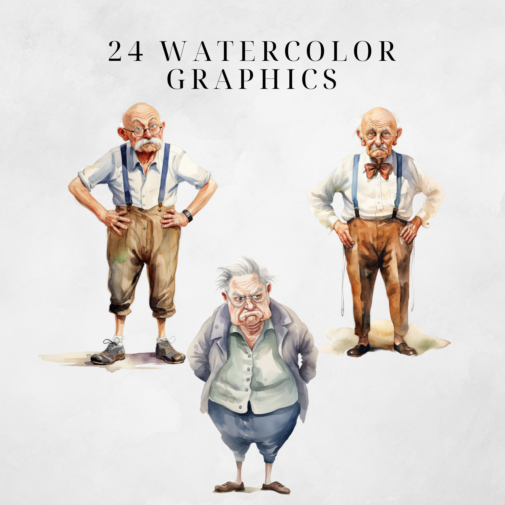 Grumpy Old Men Clipart Pack/old Men Graphics/old People Sublimation ...