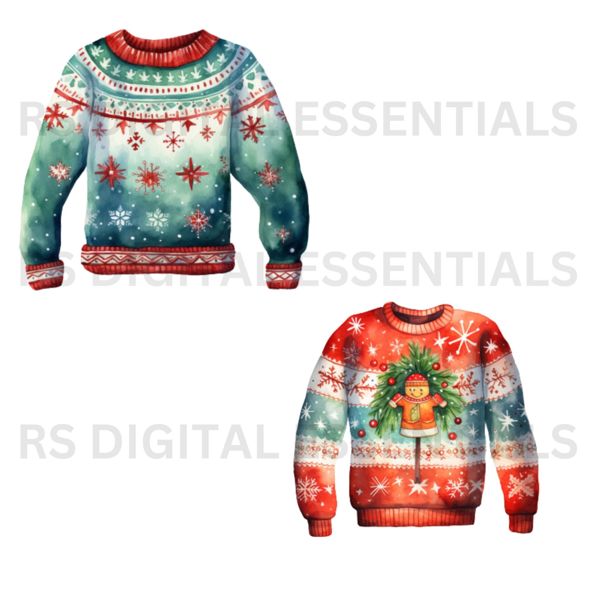 Ugly Christmas Sweater Clipart/christmas Sweater Graphics/funny ...