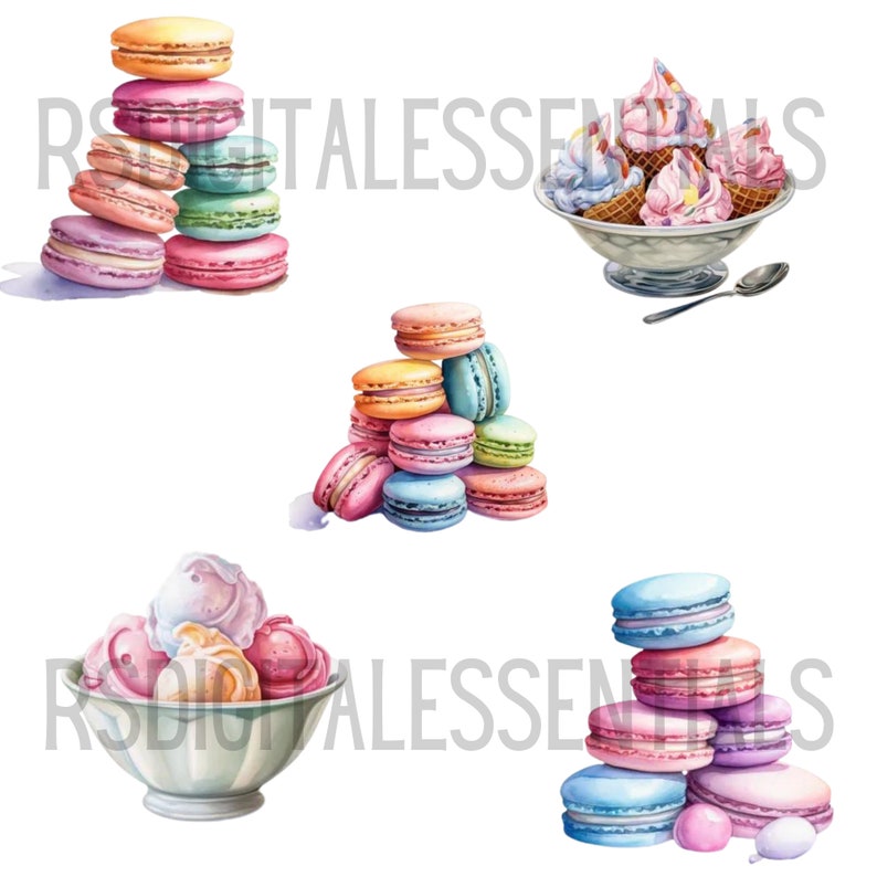 Pastel Sweet Treats Clipart Bundle/cotton Candy-ice - Etsy