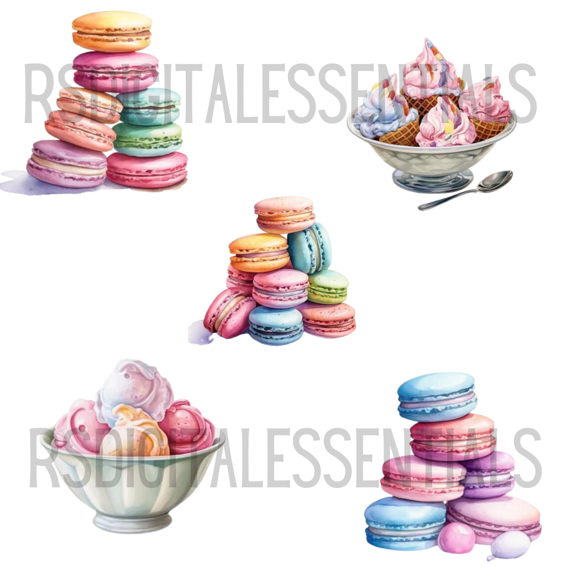 Pastel Sweet Treats Clipart Bundle/cotton Candy-ice - Etsy
