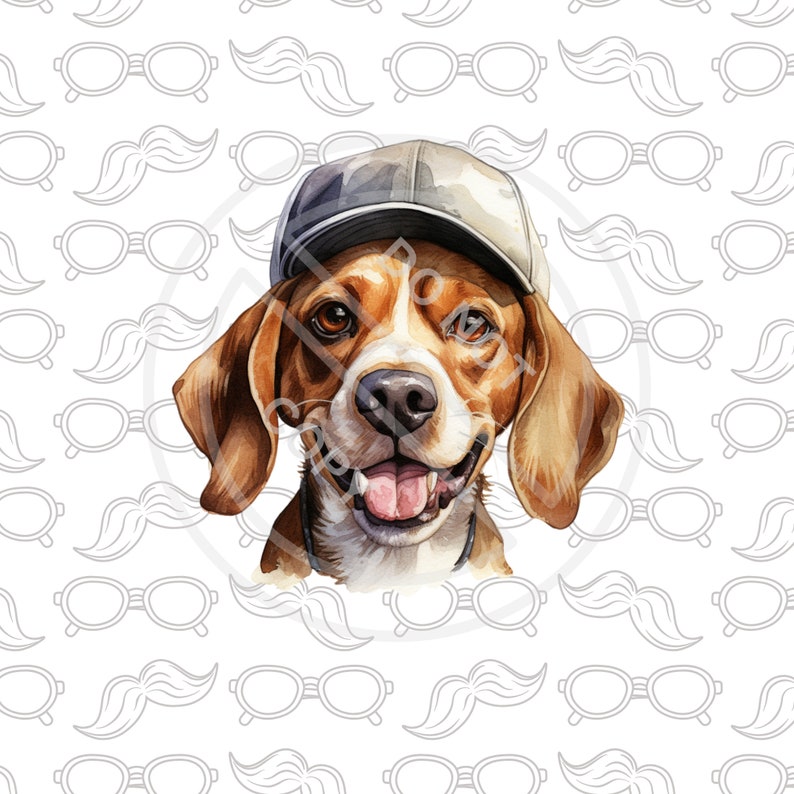Beagles Clipart/9 Cute Beagles in Glasses Png's/beagle Lover Graphics ...