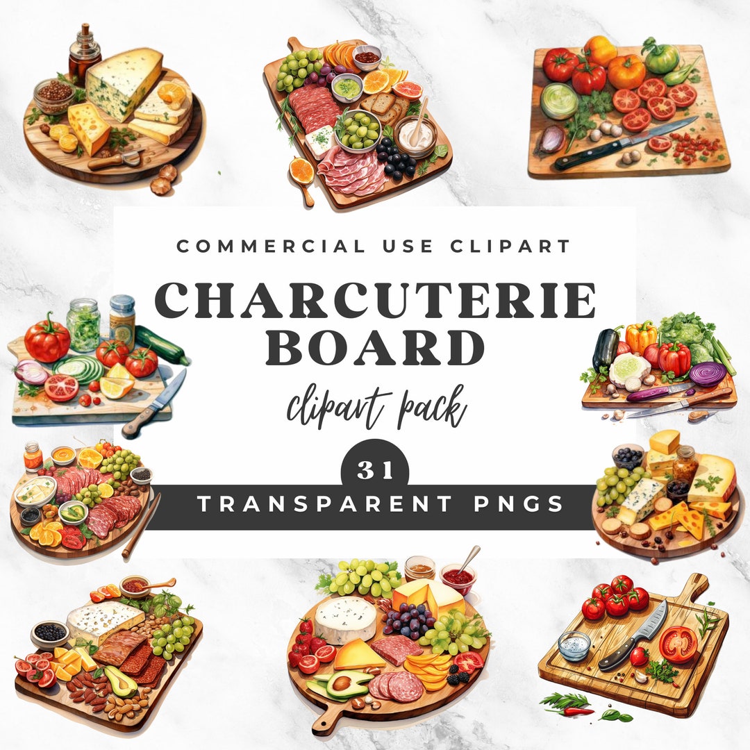 Charcuterie Board Clipart Bundle/kitchen Clipart/cutting Board Clipart ...